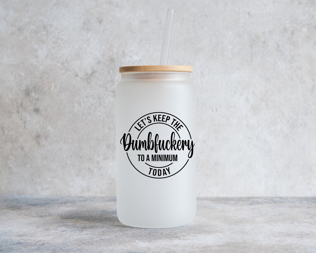 Iced Coffee Glass, Iced Coffee Cup, Glass Cup With Lid and Straw, Gift ...