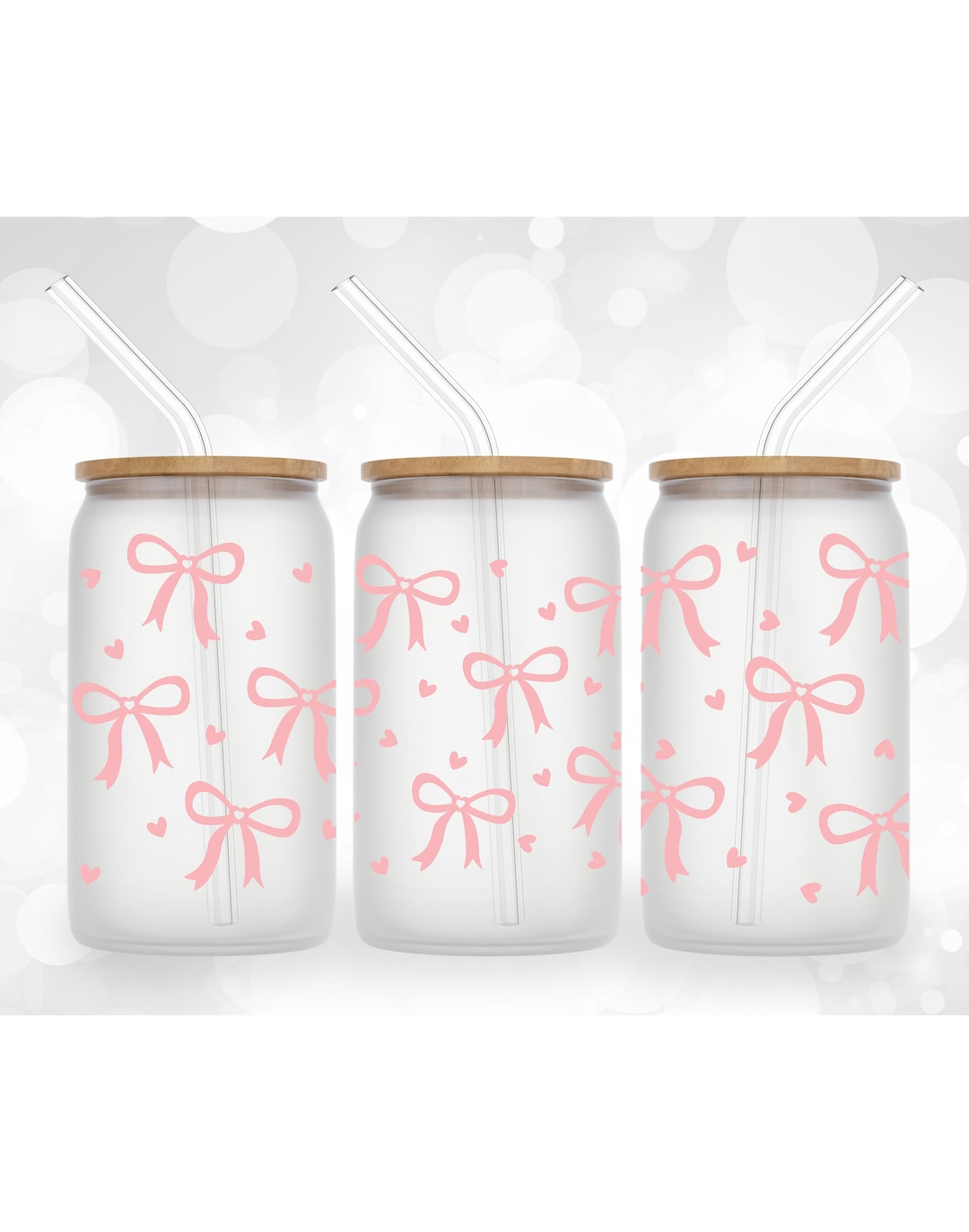 Pink Bow Iced Coffee Cup, Iced Coffee Cup, Girly Cup , Bridesmaid Gift ...