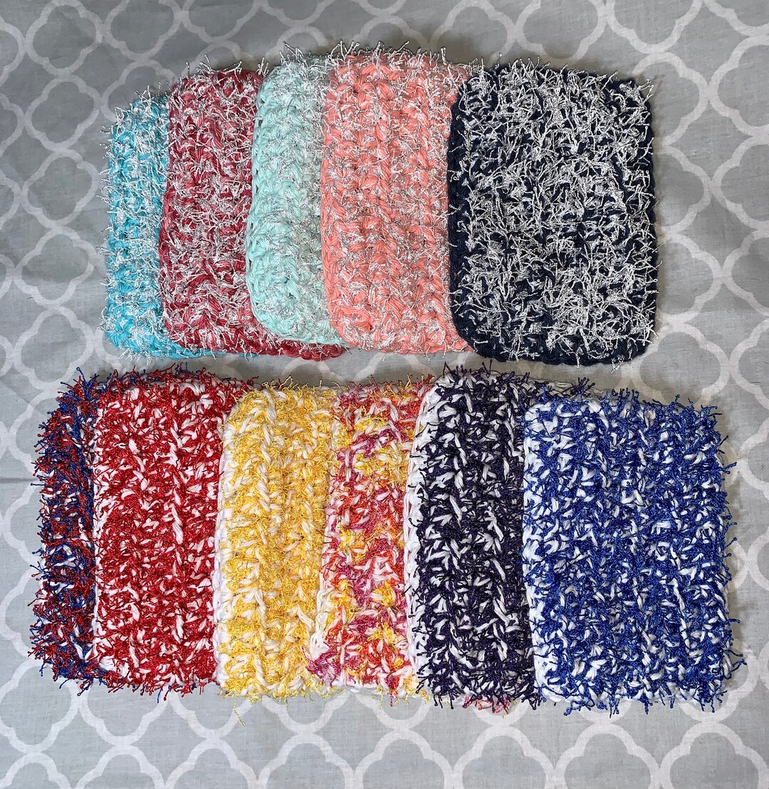 Crochet Scrubbies - Dish Scrubbie - Kitchen Scrubby - Reusable Scrubbie ...