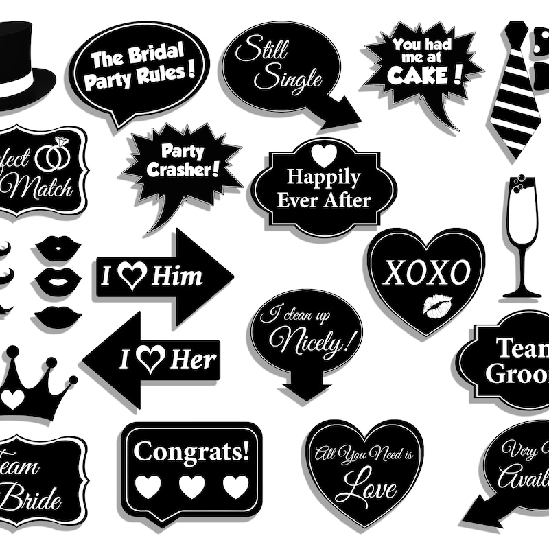 Wedding Photo Booth Props - Etsy