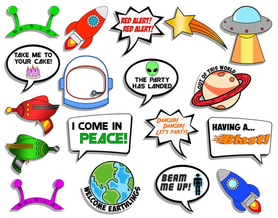 Outer Space Photo Booth Props - Etsy