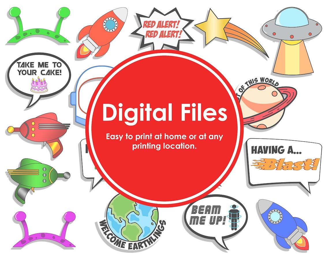 Outer Space Photo Booth Props - Etsy