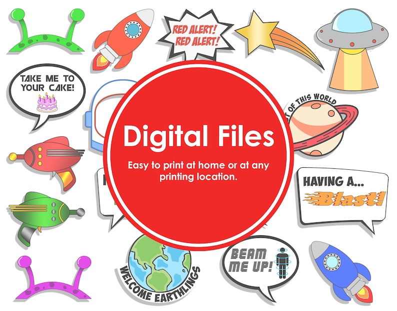 Outer Space Photo Booth Props - Etsy