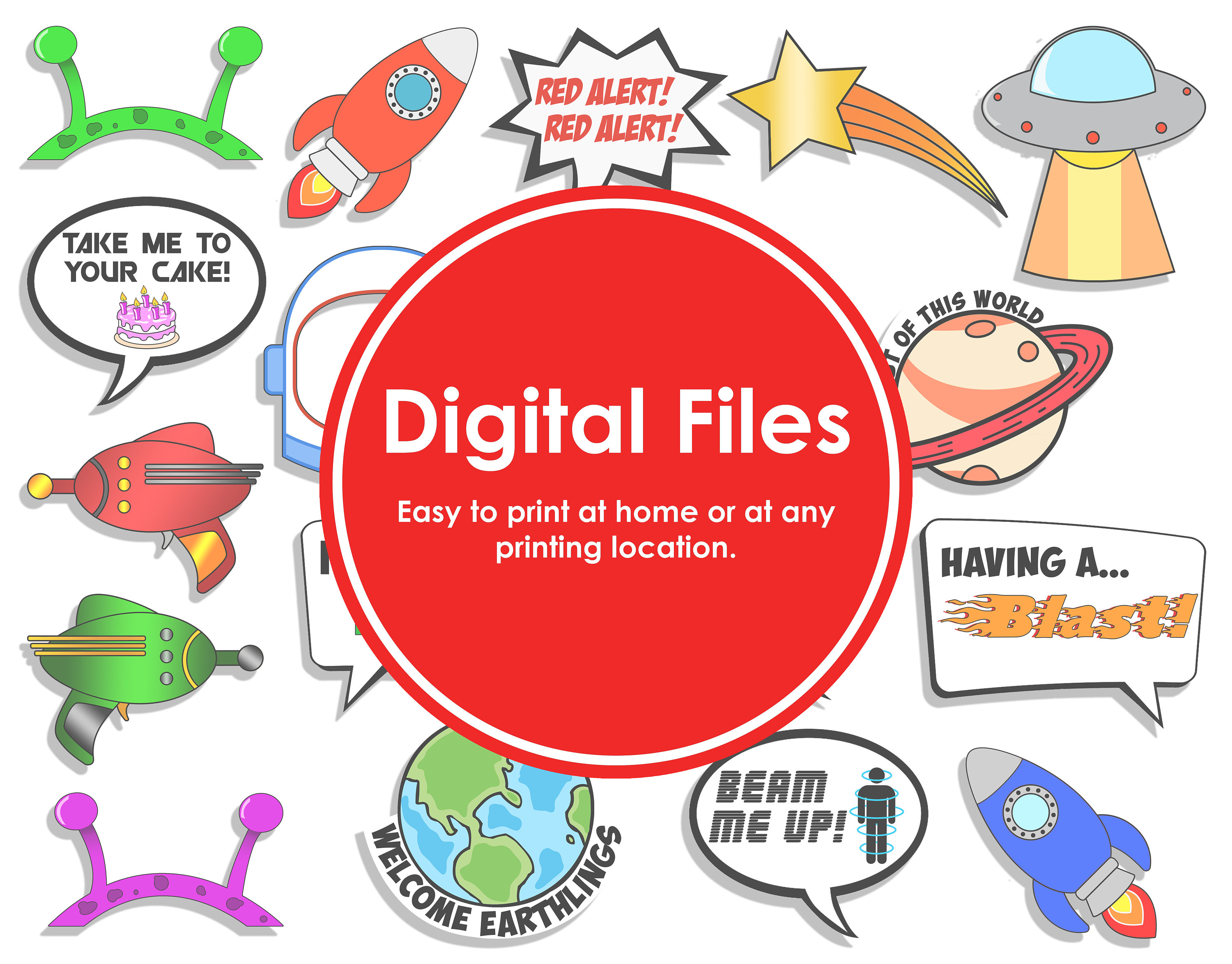 Outer Space Photo Booth Props - Etsy