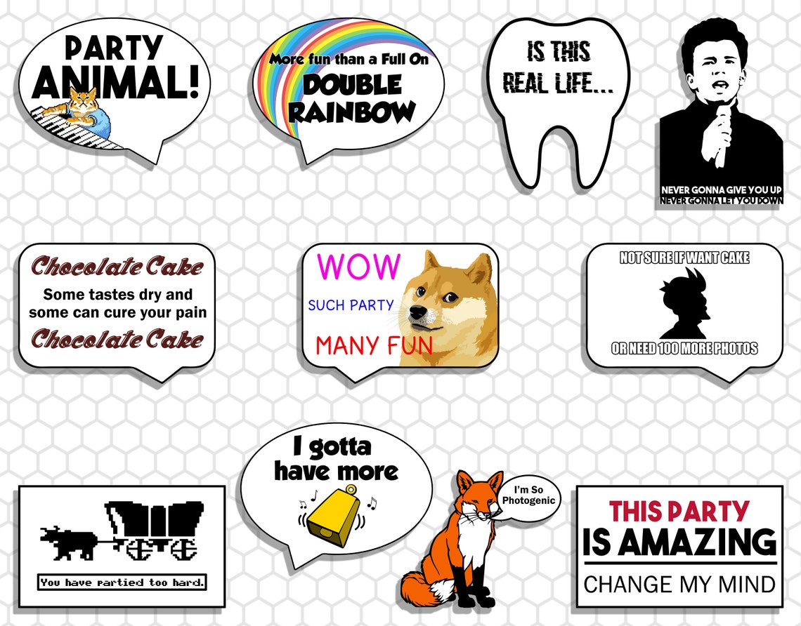 Classic Memes Photo Booth Props - Etsy