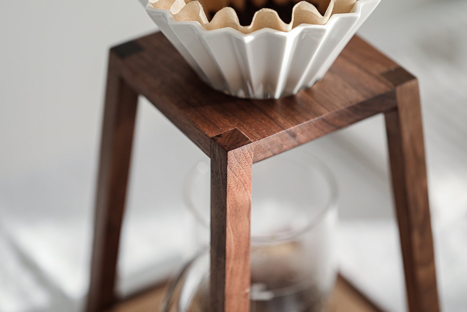 Pour Over Coffer Stand, Coffee Dripper Stand, Coffee Maker, Walnut Wood ...