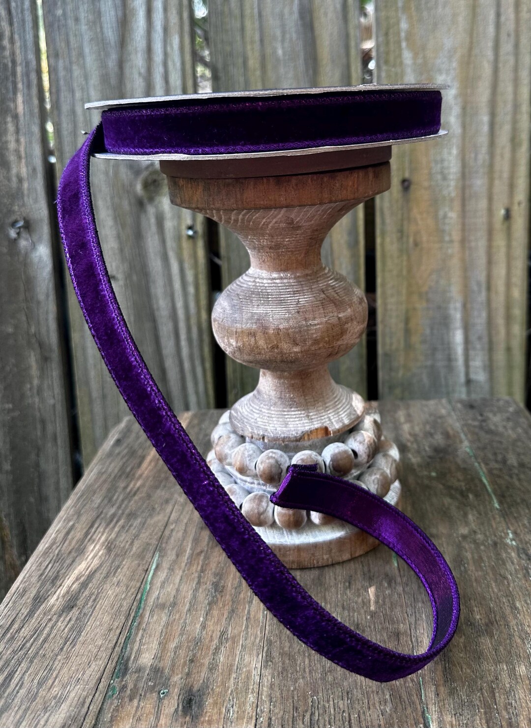 Farrisilk .75inch Designer Wired Ribbon, Luxury Purple Velvet Luster ...