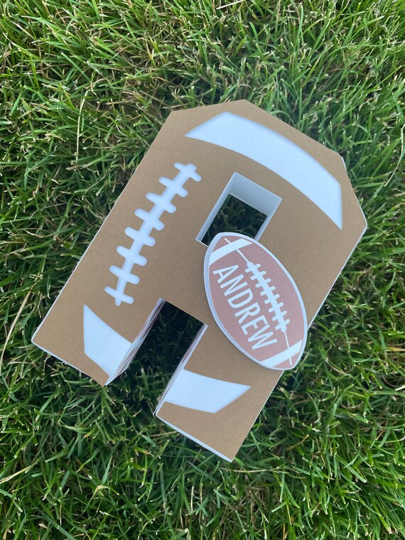 Football Theme 3D Paper Letter or Number Custom Football | Etsy