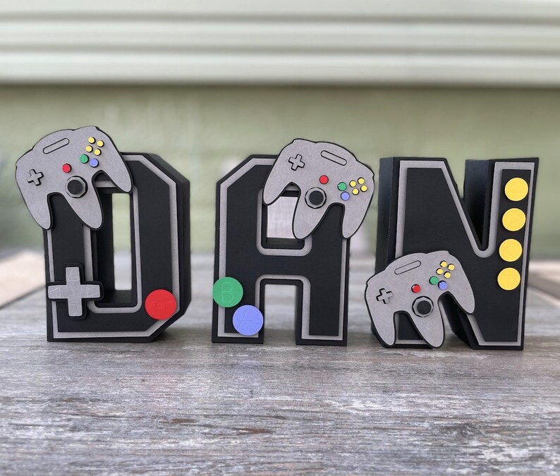 Gamer Theme 3D Paper Letters or Number Custom Gamer Decoration - Etsy