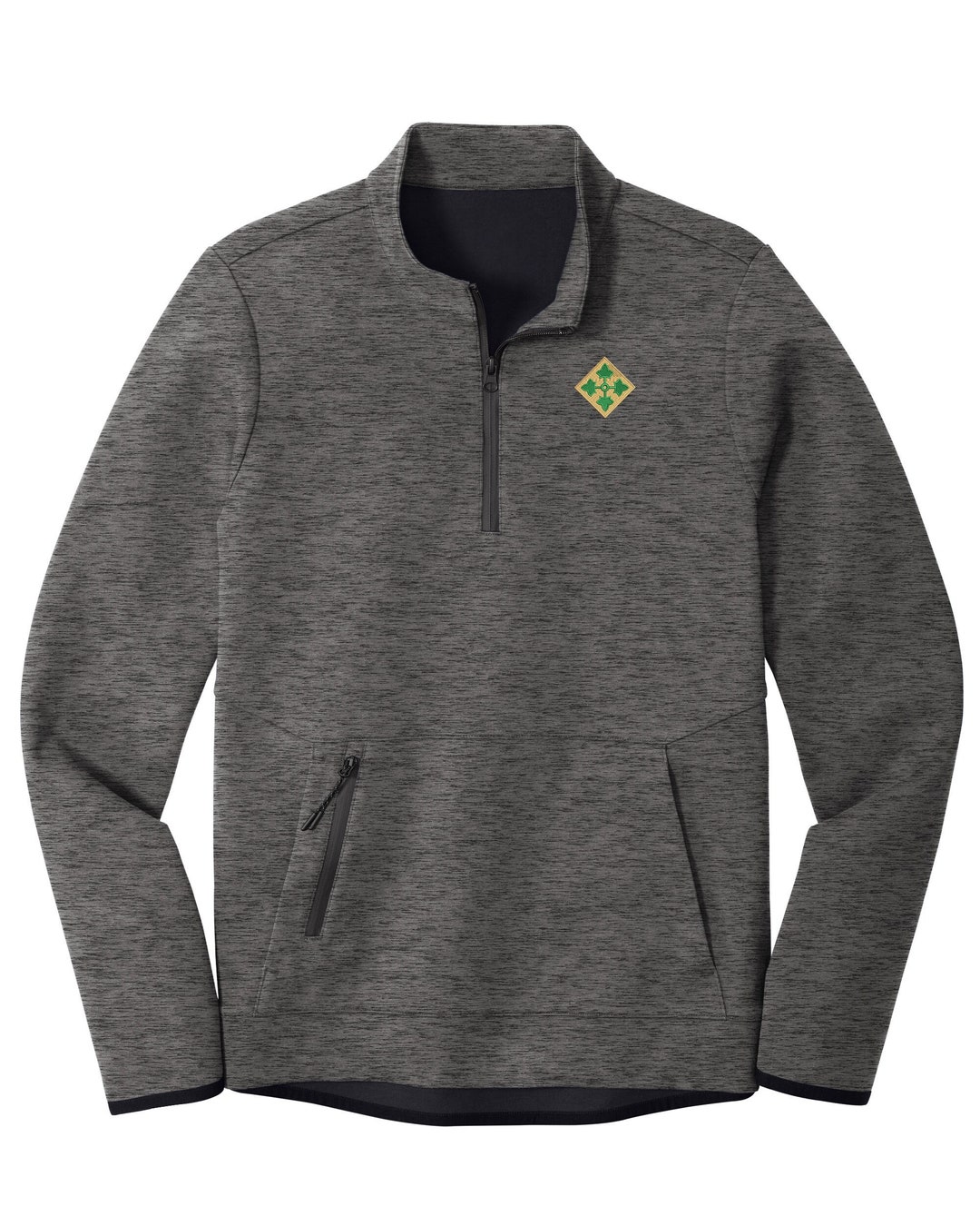 US Army 4th Infantry Division Quarter Zip Pullover | Military Veteran ...