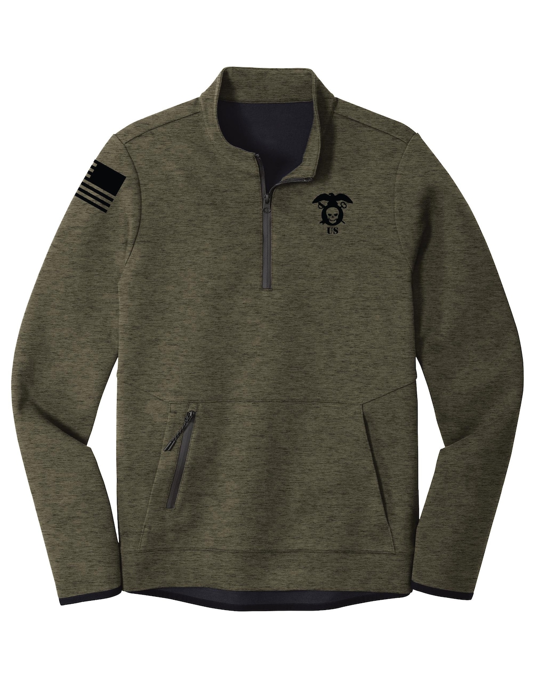 US Army Quartermaster Skull Quarter Zip - Etsy