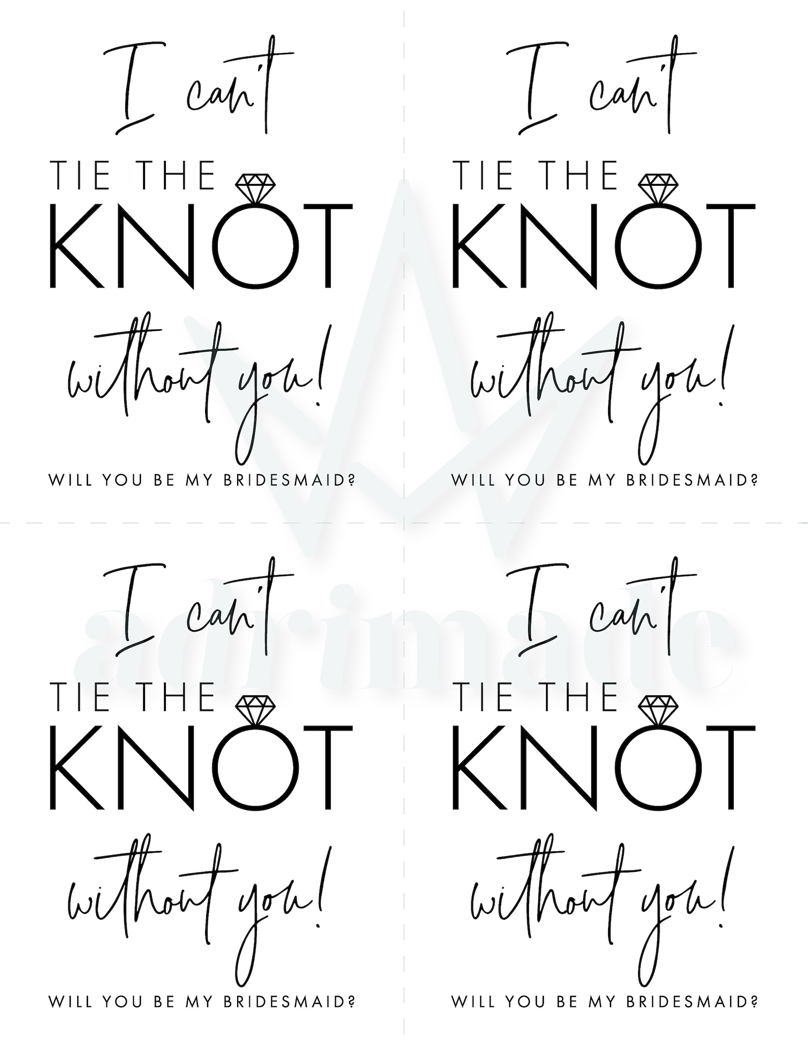 DIGITAL DOWNLOAD I can't tie the knot without you | Etsy