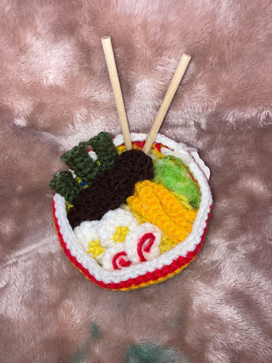 Rainbow Ramen Crocheted Bowl - Etsy