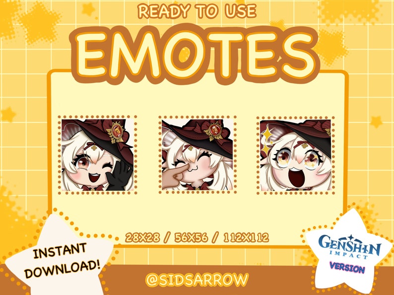 Twitch Emote / Witch Klee Emotes Pack wave, boop, pog / Genshin Impact ...