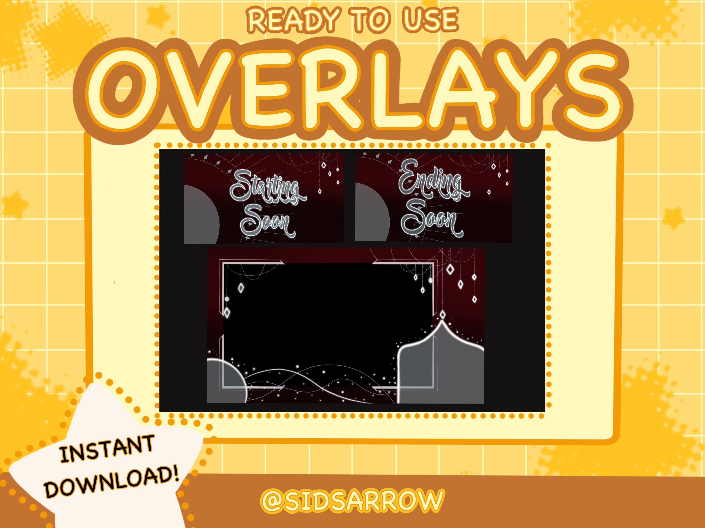 Red Mystic Celestial Stream Overlay Set for Twitch / Elegant / Magic ...