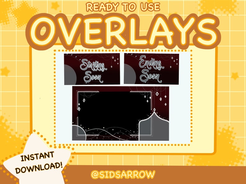 Red Mystic Celestial Stream Overlay Set for Twitch / Elegant / Magic ...