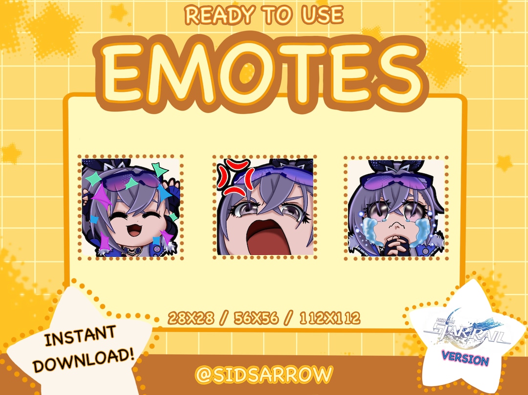 Twitch Emote / Silver Wolf Emotes Pack hype, Sad, Angry / Star Rail Sub ...