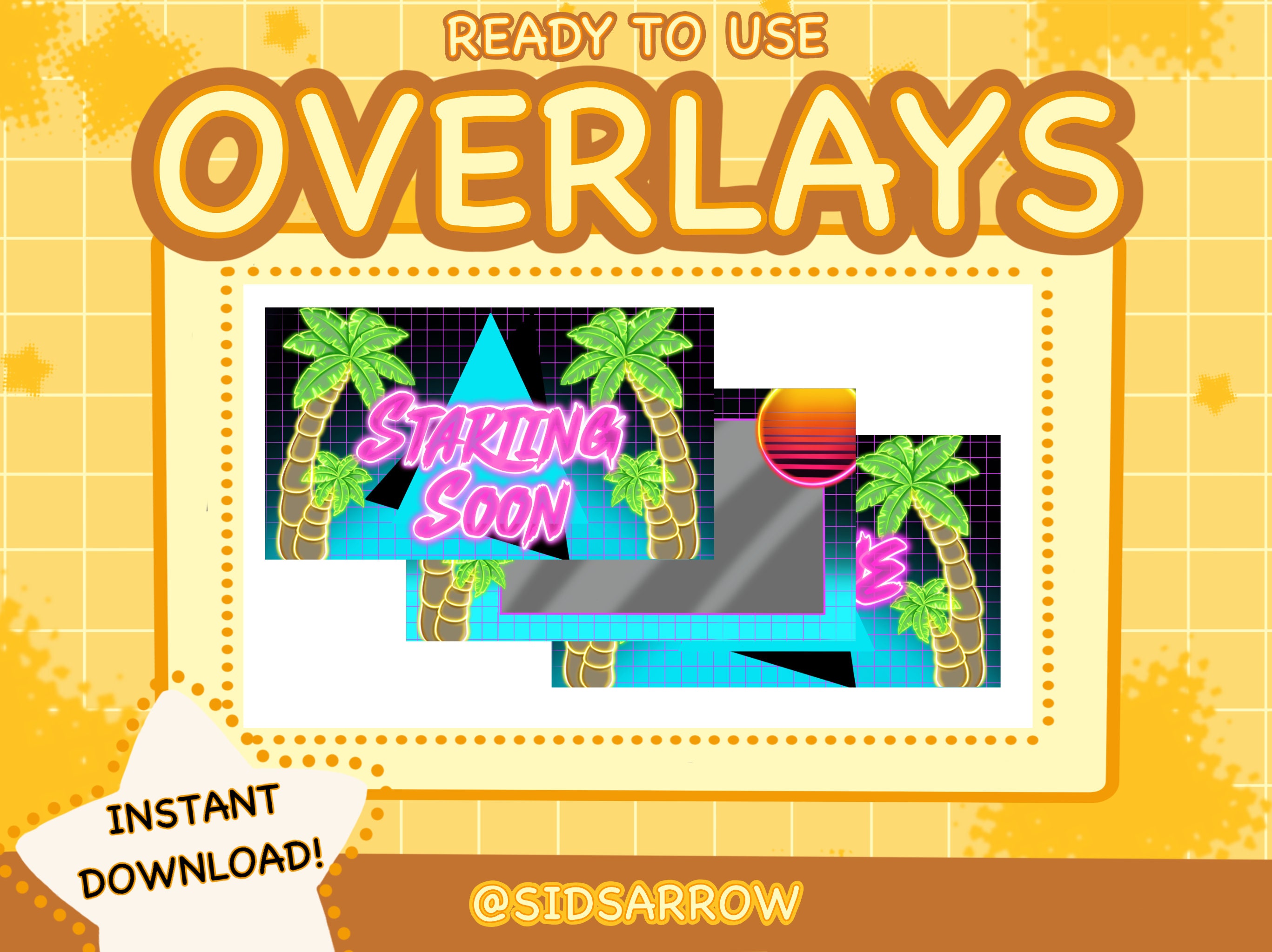Neon Vaporwave Stream Overlay Set for Twitch /retro / Bright - Etsy