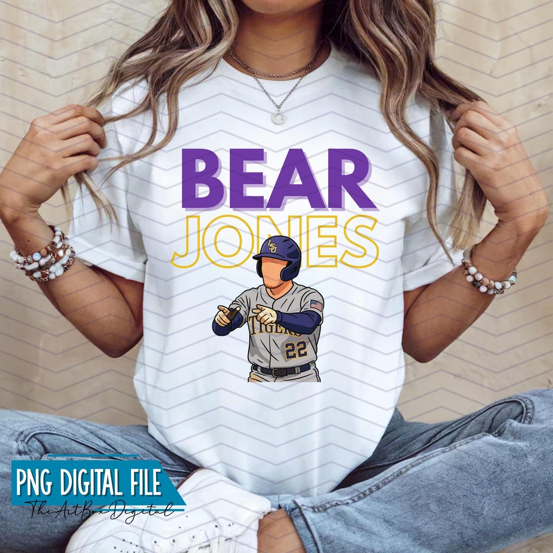 LSU Baseball Tigers PNG, Bear Jones, Jared Jones, Geauxmaha 2025 ...