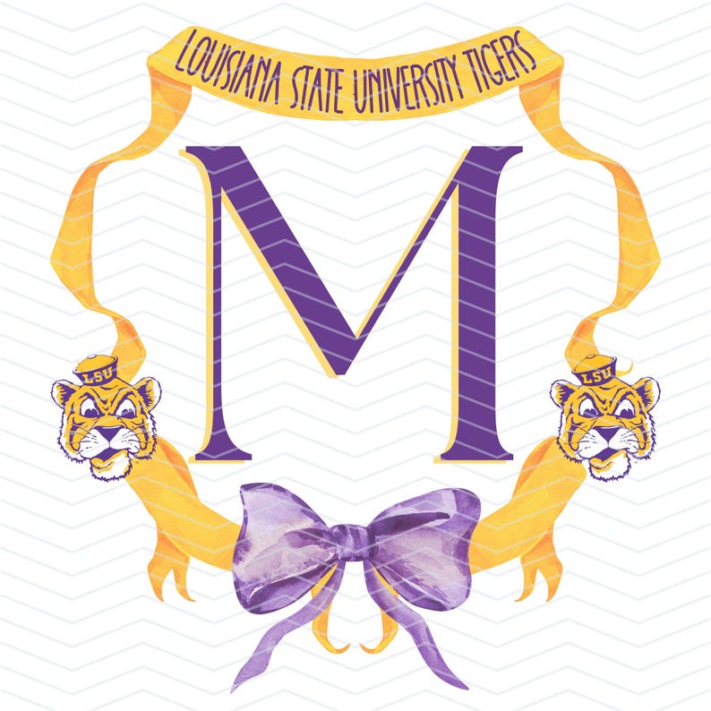 LSU Crest PNG, Digital File, Watercolor Crest, NOLA, Football, Baseball ...