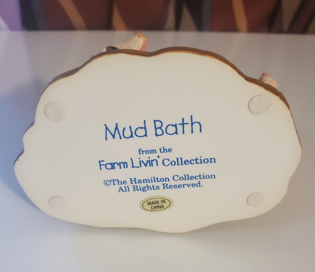 Vintage Hamilton Collection Pig mud Bath From the - Etsy