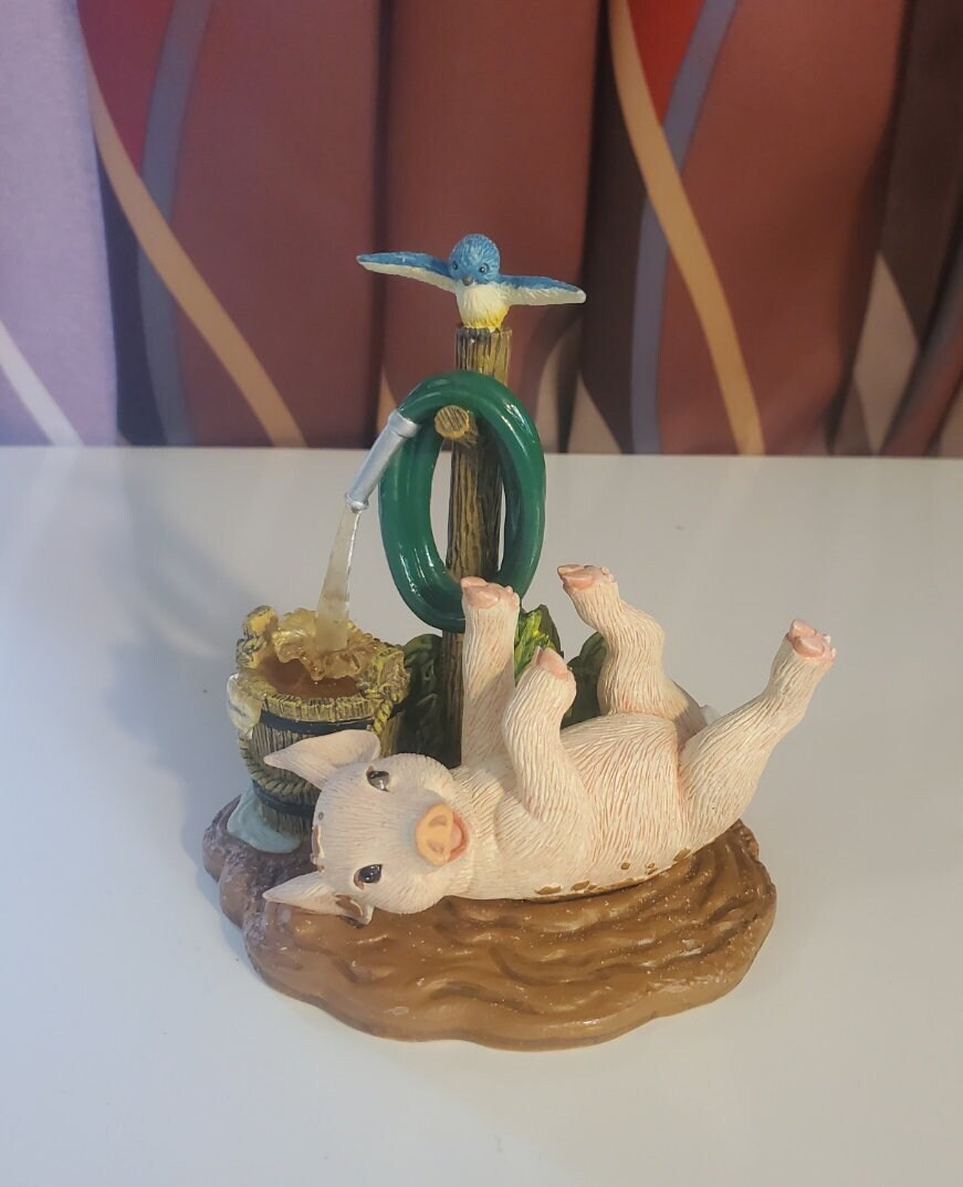 Vintage Hamilton Collection Pig mud Bath From the - Etsy