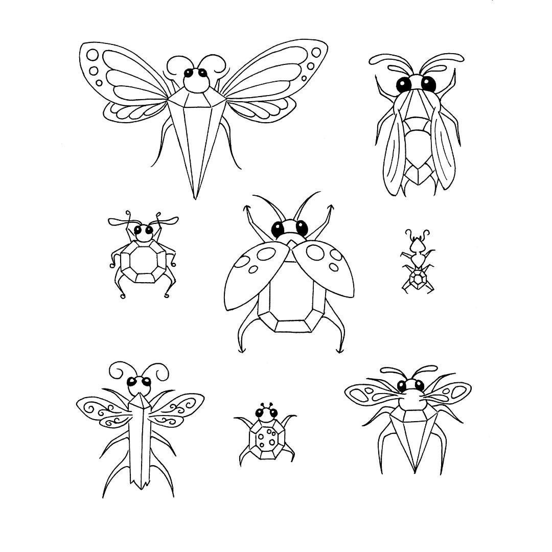 PRINTABLE Jewel Bugs Coloring Page Digital Download Art | Etsy