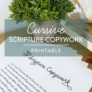 Scripture Cursive Copywork, Homeschool Scripture Writing | PRINTABLE - Etsy
