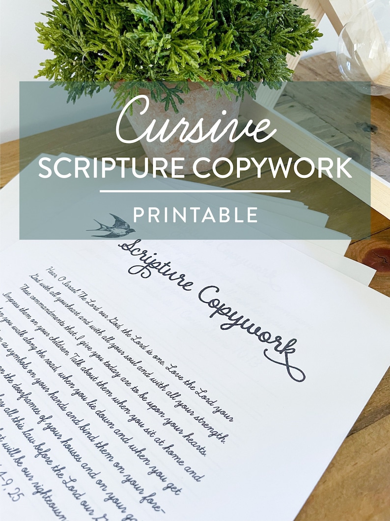 Scripture Cursive Copywork, Homeschool Scripture Writing | PRINTABLE - Etsy