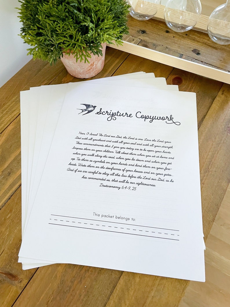 Scripture Cursive Copywork, Homeschool Scripture Writing | PRINTABLE - Etsy