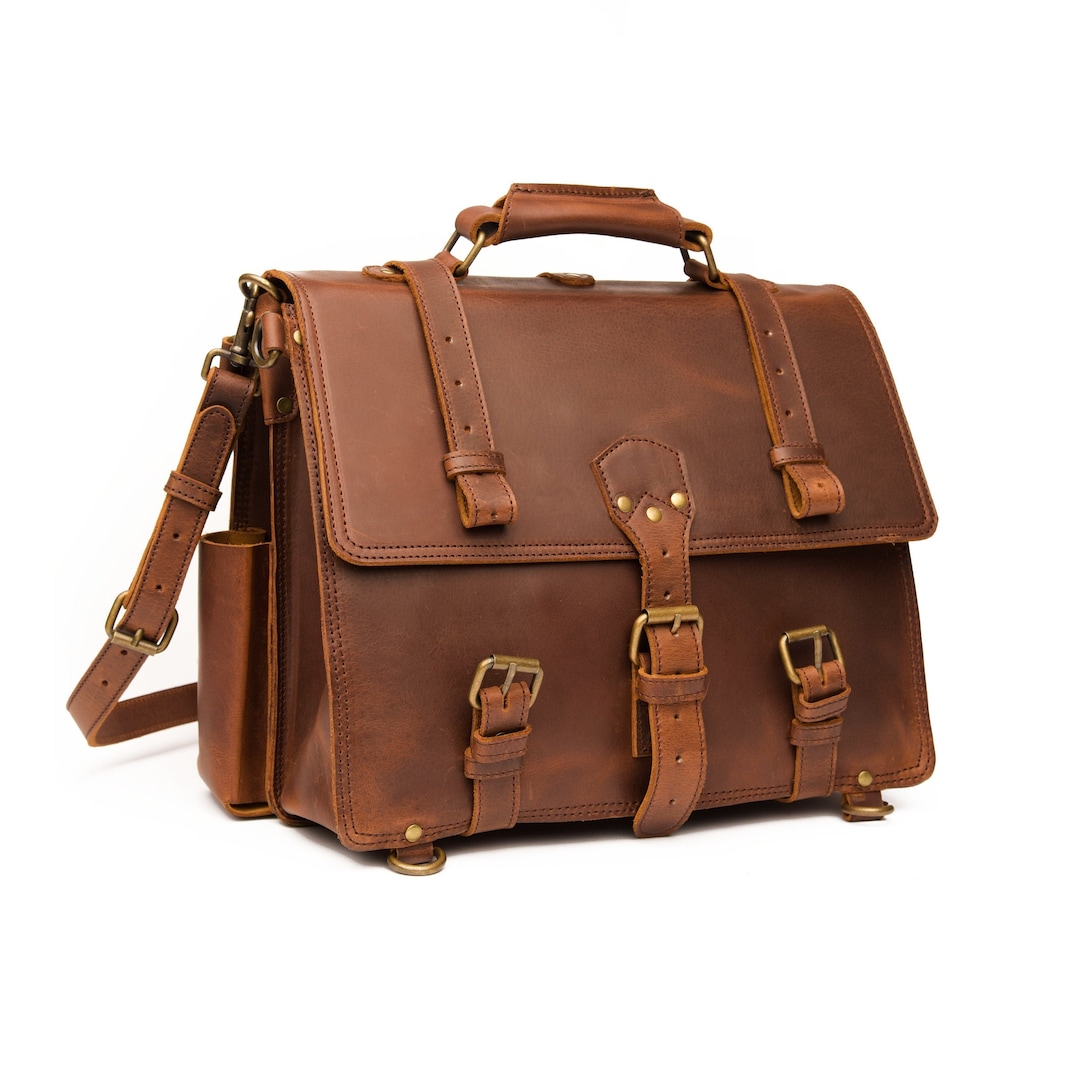 Leather Backpack Briefcase Convertible, Personalized Travel Laptop Bag ...