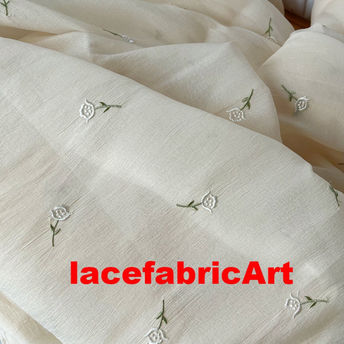 Apricot Silk Imitation Fabric Small Flower Embroidery Wedding Lace ...