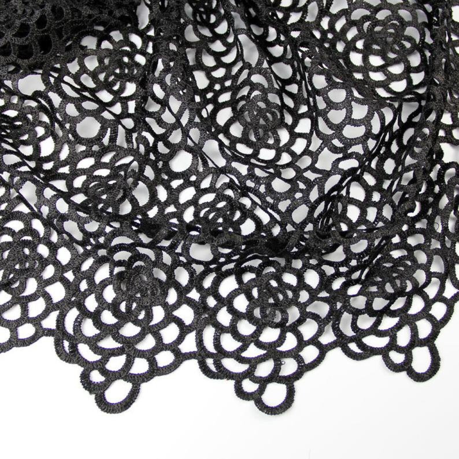 1 Yard Lace Fabric Exquisite Black Rose Mesh Floral Fabric - Etsy
