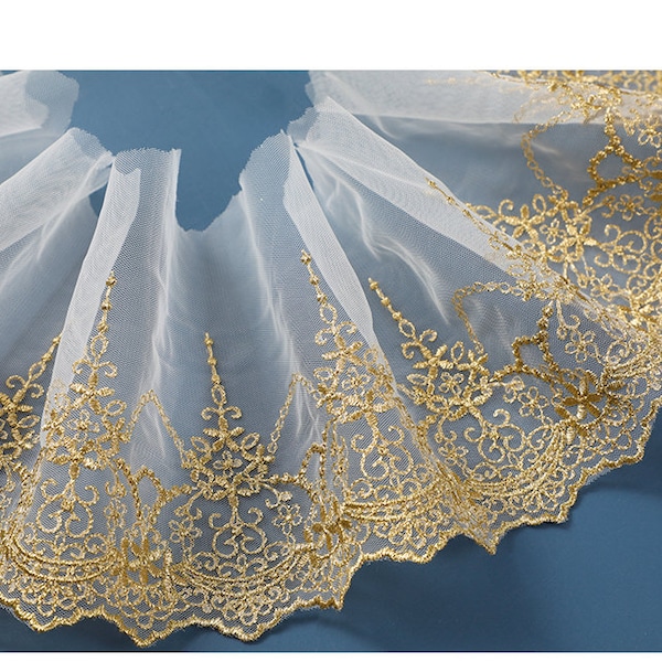 Gold Lace Fabric - Etsy