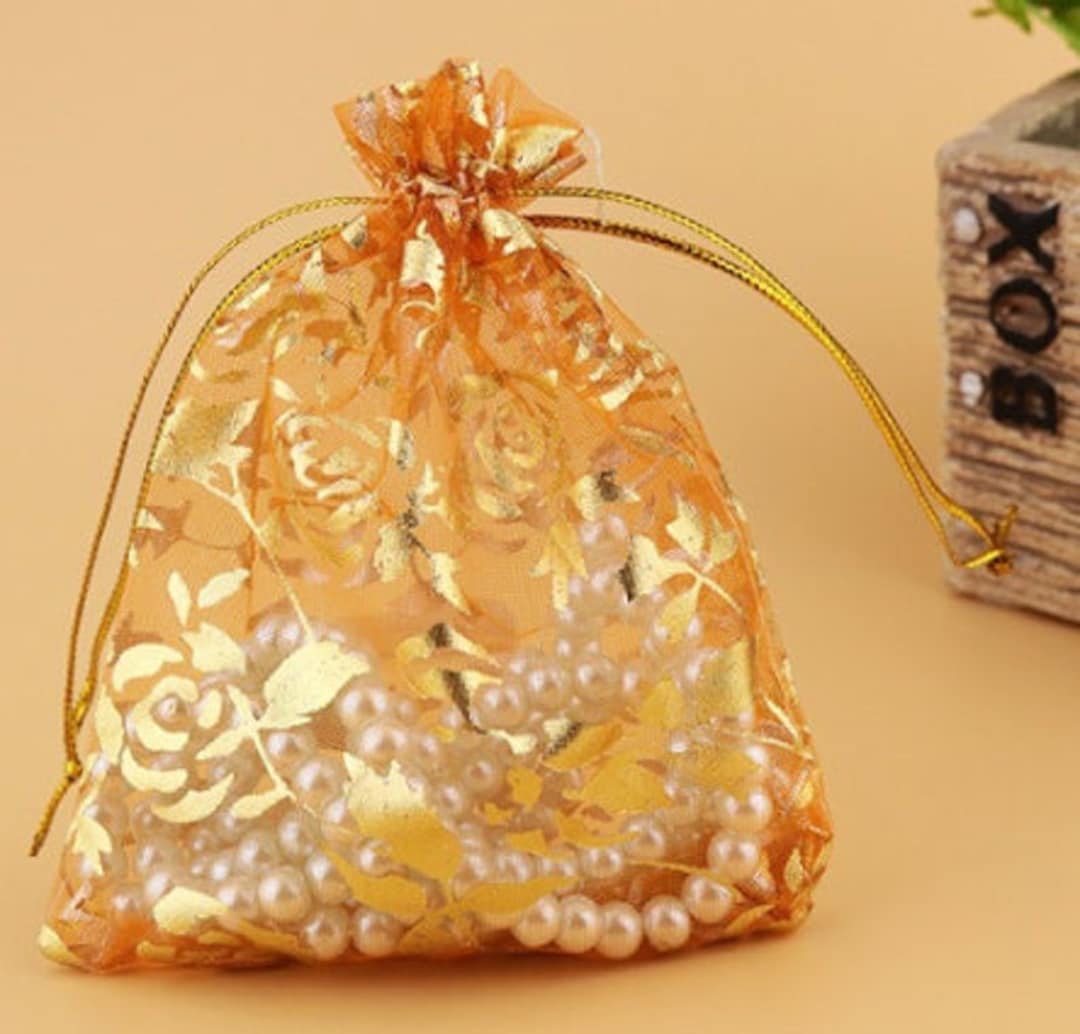 10 Colors 7 Size Gold Rose Large All Size Organza Bagswedding Bags ...