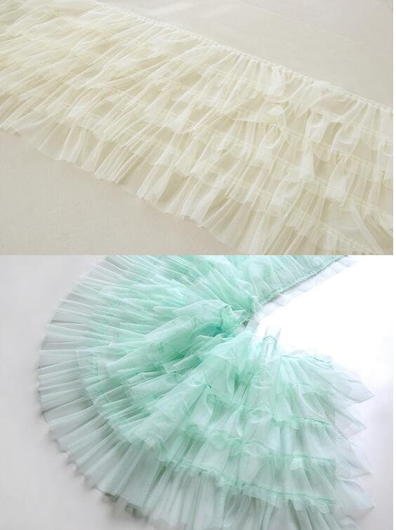 17 Colors Lace Trim Apricot Ruffled Floding Lolita Pleated Lace Wedding ...