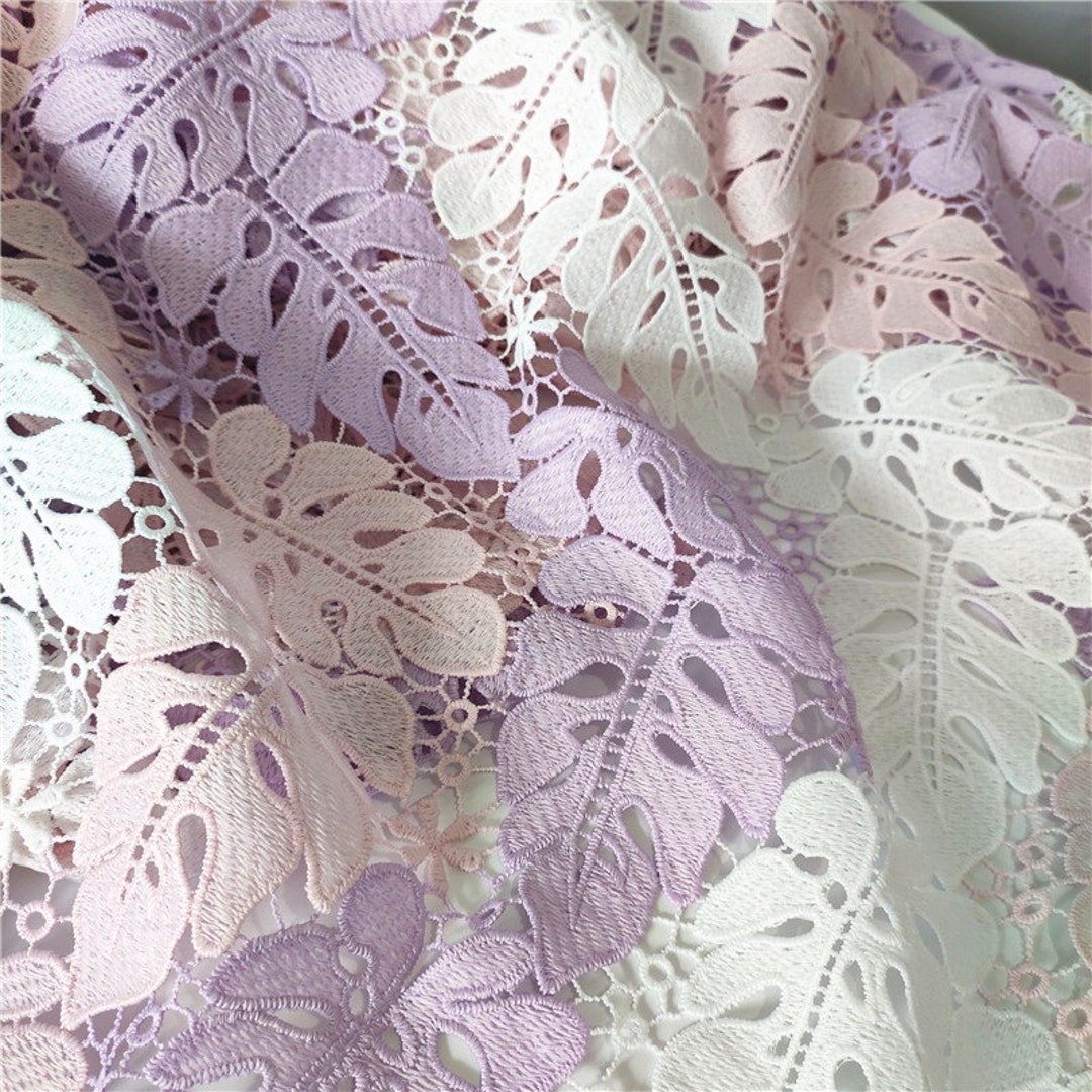 High Quality Leaf Lace Fabric Exquisite Embroidered Flower Veil Lace ...