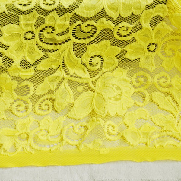 Yellow Lace Fabric - Etsy UK