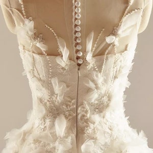 2 Yards White Adjacent Elastic Bridal Button Looping Trim Ready to Use ...