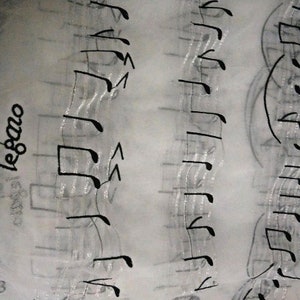 Ivory Lace Fabric Music Note Embroidered Gauze Tulle Fabric for Couture ...