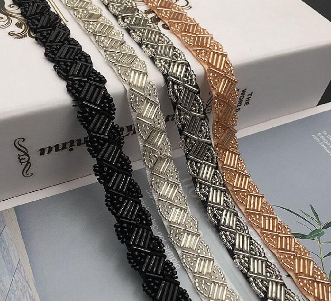 6 Colors Lace Trim Pearl Beaded Lace Wedding Pearls Trim for Bridal ...