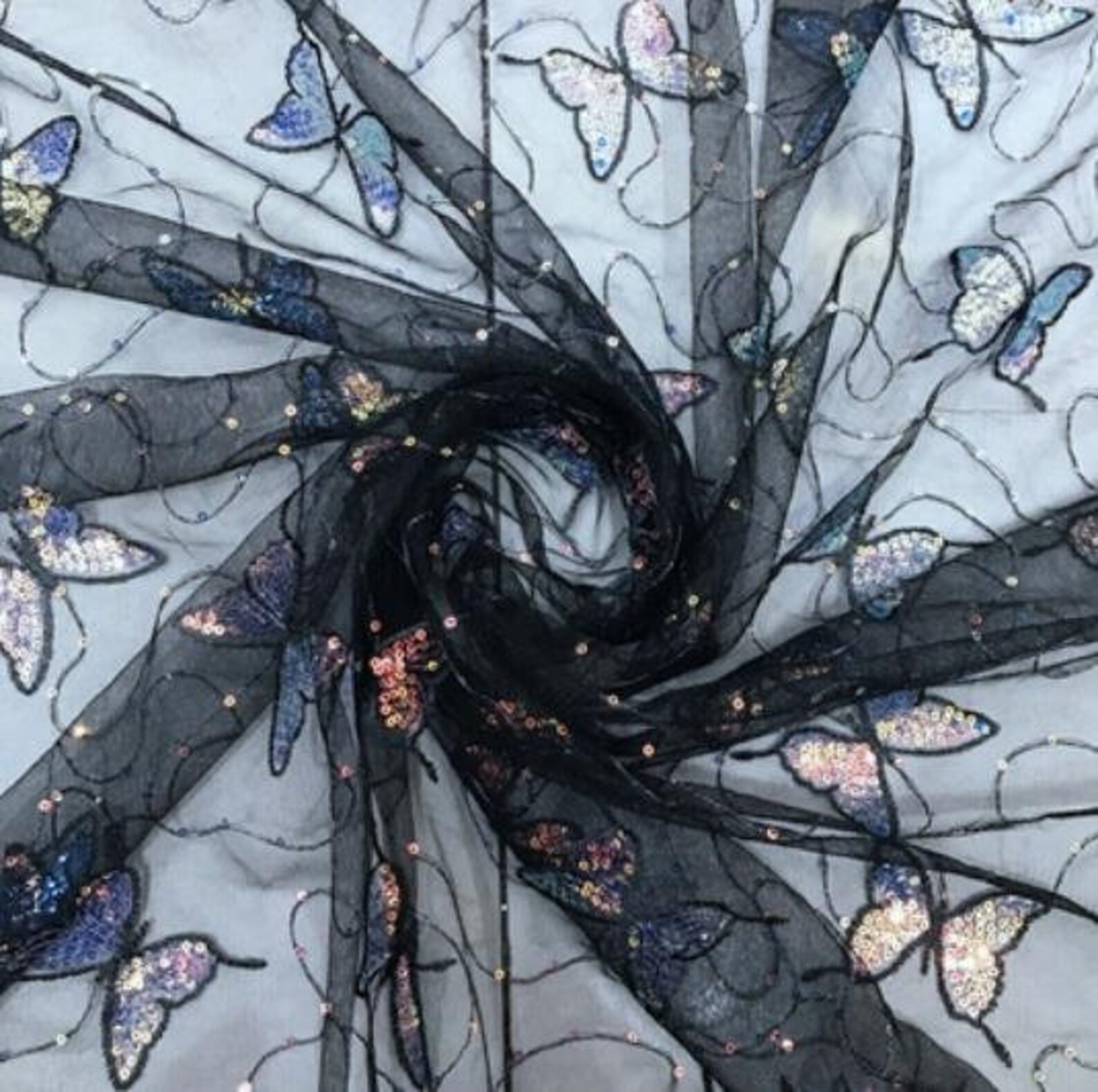 3 Color Exquisite Pink White Black Tulle Lace Fabric Butterfly | Etsy