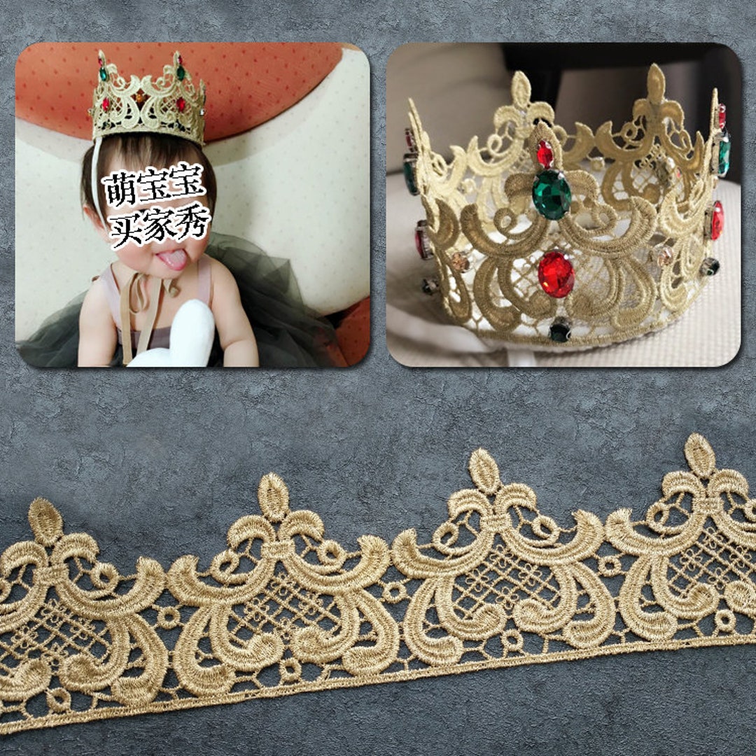 1 Yard Lace Trim Exquisite Gold Flower Flower Alice Lace Alencon ...