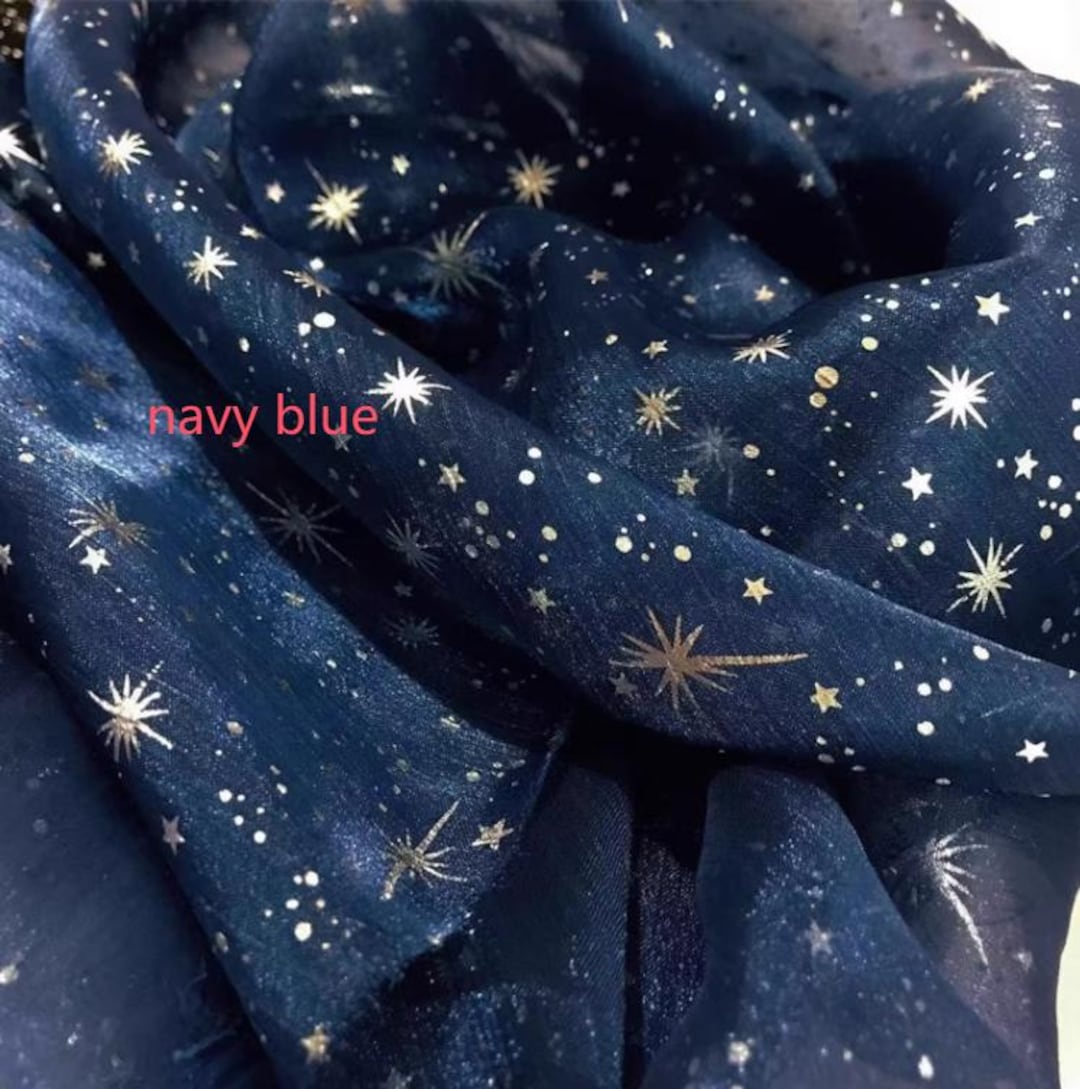10 Colors Glitter Silver Stars Print Organza Fabric Lace Fabric Floral ...