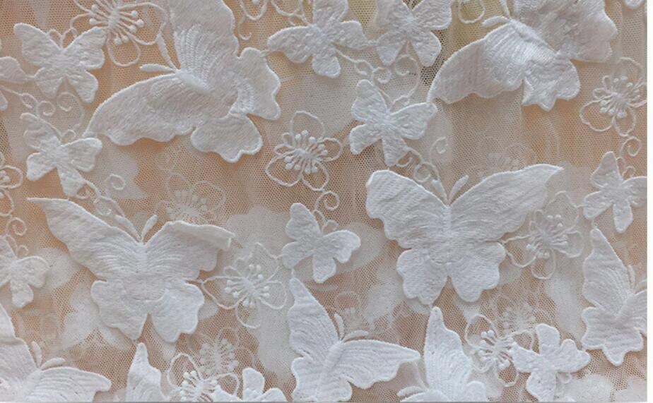 High Quality 3d Butterfly White Tulle Exquisite Embroidery - Etsy