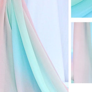 Ombre Gradient Chiffon Fabric Colorful Soft Flowing Fabric for Prom ...