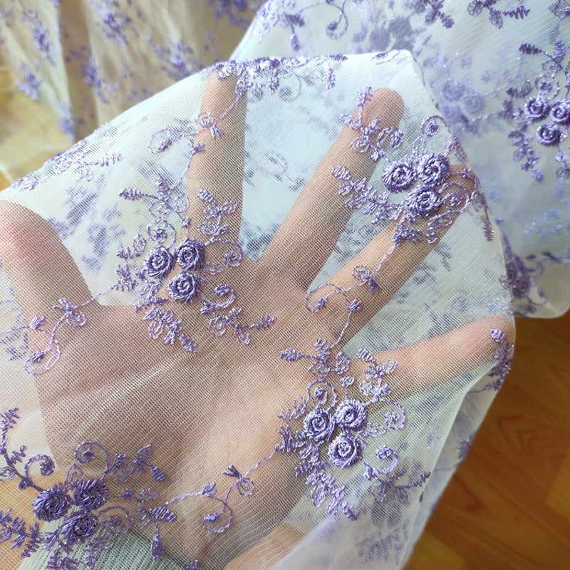 Embroidered Tulle Fabric - Etsy