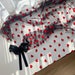 Red Heart Flocking Lace Fabric Soft Tulle Lace Fabric Wedding Lace ...