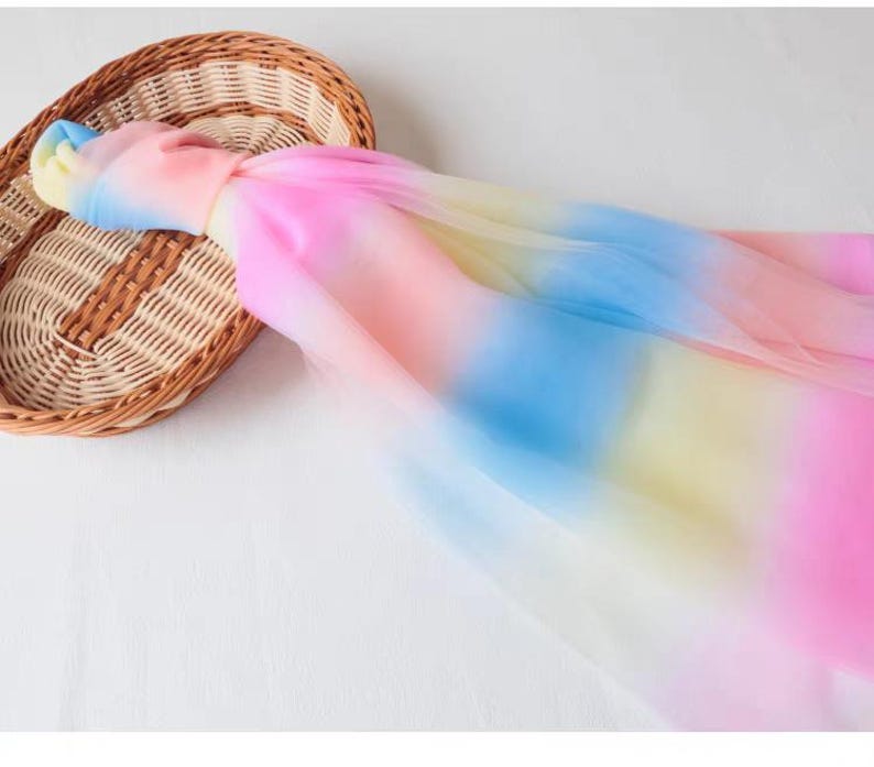 5 Colors 1 Yard Ombre Fabric Gradient Soft Tulle Fabric Colorful Color ...