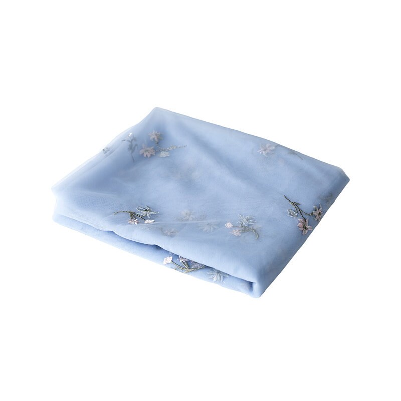 2 Colors Lace Fabric Pale Blue Ivory Tulle Small Flower Floral - Etsy